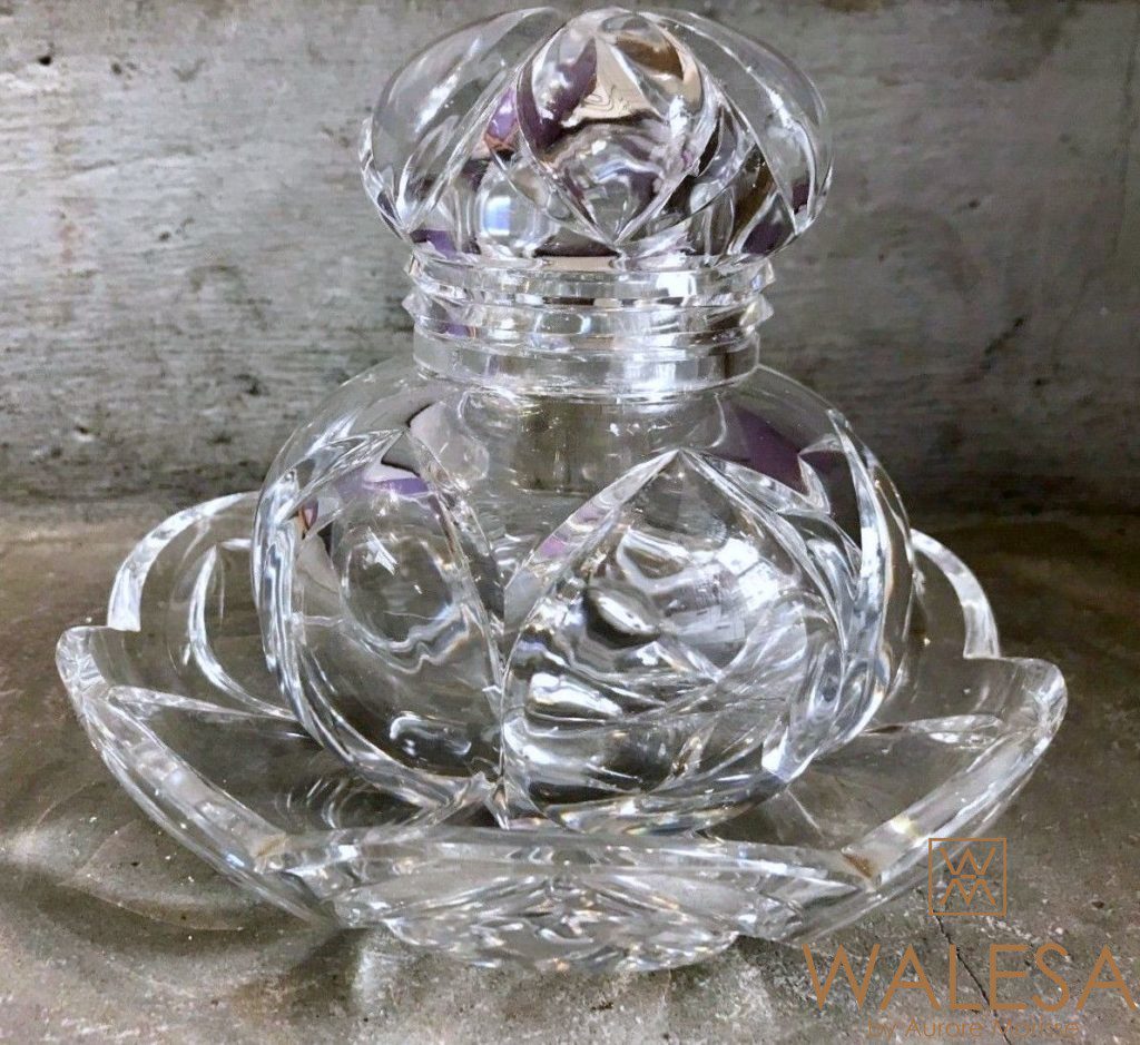 ENCRIER ROND SUR PLATEAU Val Saint Lambert - Antiquités Maison Walesa