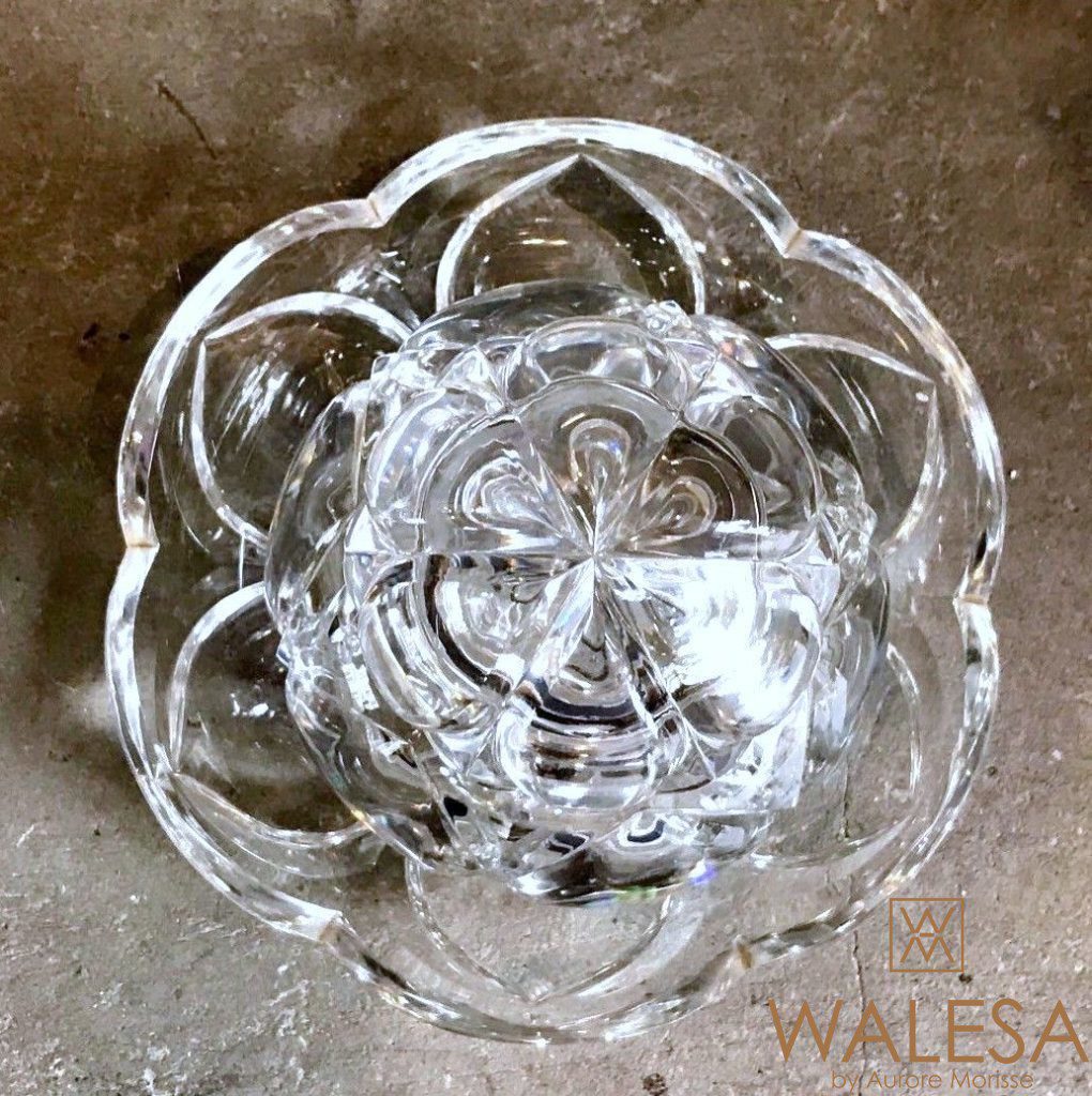 ENCRIER ROND SUR PLATEAU Val Saint Lambert - Antiquités Maison Walesa