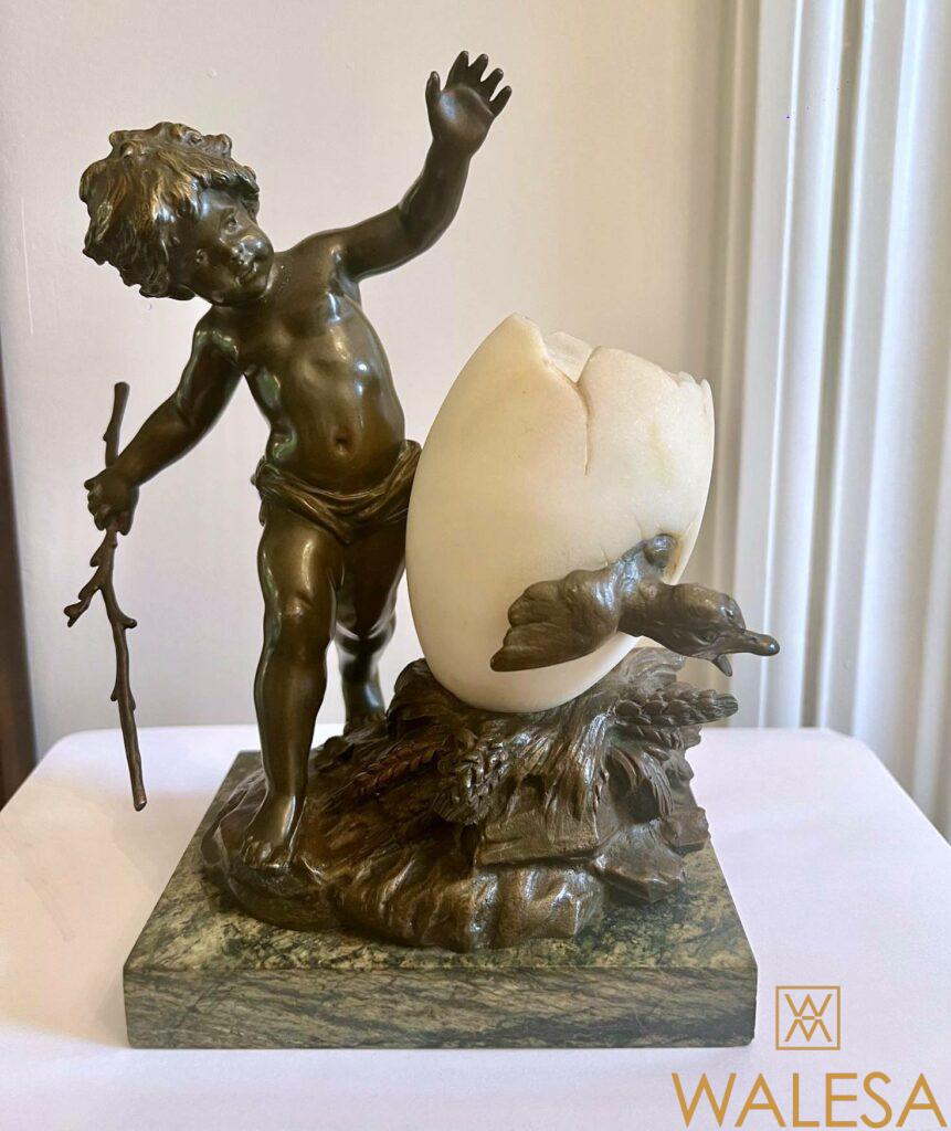 Louis MOREAU Sculpture bronze « l’Enfant gardien d’oie